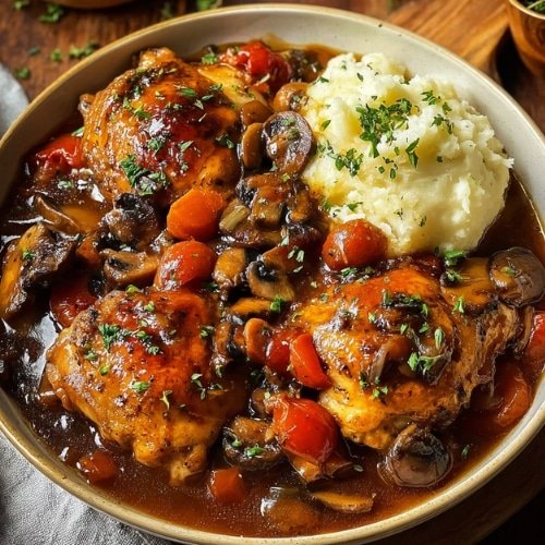 Classic French Hunter’s Chicken: Chicken Chasseur – anarecipes.com